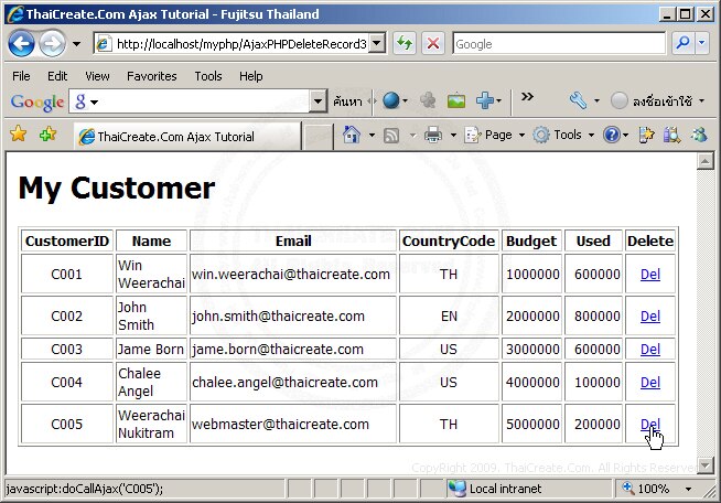 Ajax Delete Record Part 2 Phpmysql And Aspaccess 9133