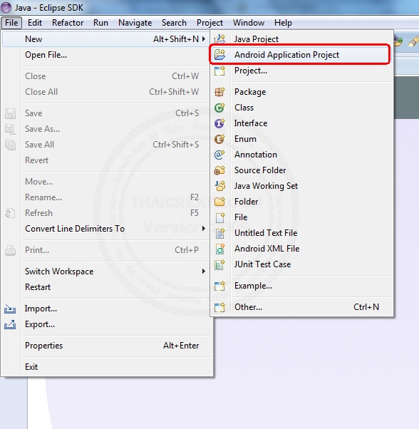 สร้างโปรเจค Android Create New Project บนโปรแกรม Eclipse Android Project
