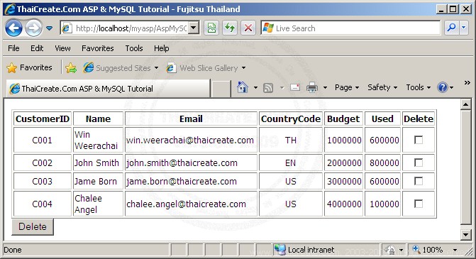 Asp Mysql Multiple Checkbox Delete Record
