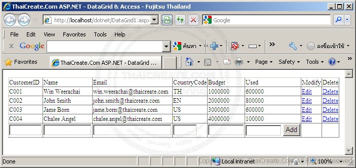 C Aspnet Datagrid Control Microsoft Access Mdb Systemdataoledb