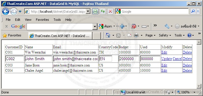 C Aspnet Datagrid Control Mysql Database Mysqldatamysqlclient