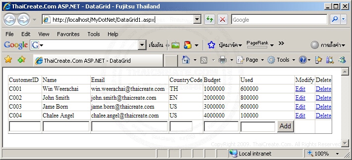 C Aspnet Datagrid Control Vs Net 2003 Fx 11 9996