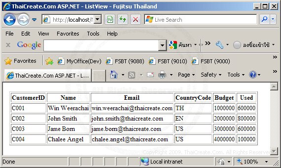 Aspnet Listview Control Datasetdatatabletablerows 4220
