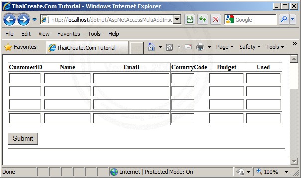 Aspnet Microsoft Access Add Insert Multiple Record 0146
