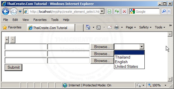 Javascript Createelement And Create Dropdownlistlistmenu