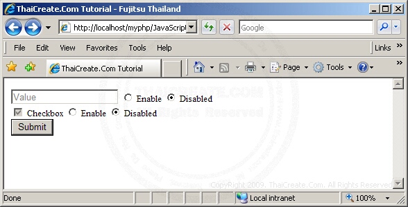 Javascript Html Disable And Enable Html Element 7754