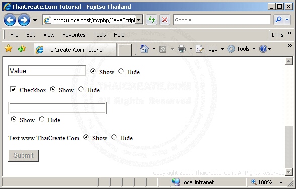 JavaScript HTML Show/Hide Html Element JavaScript HTML Show/Hide Html Element