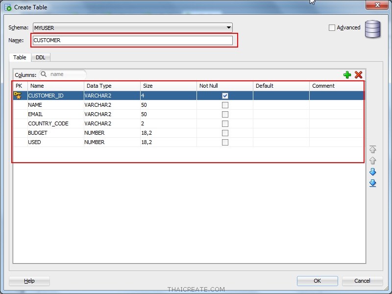 ตอนที่ 4 การสร้าง Table และ Insert เพิ่ม Data ลงใน Table ของ Oracle Database