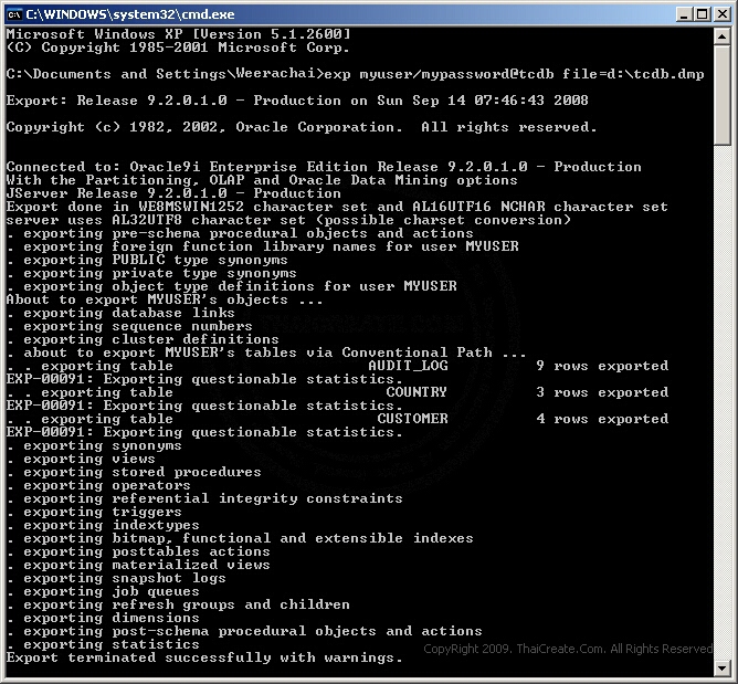 Oracle Exportimport Table 5100