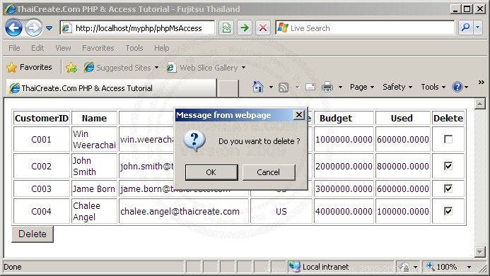 Php Microsoft Access Multiple Checkbox Delete Record Php Odbc 5545