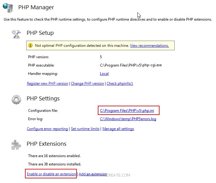 Php Iis And Sql Server Mssql Configuration And Settings