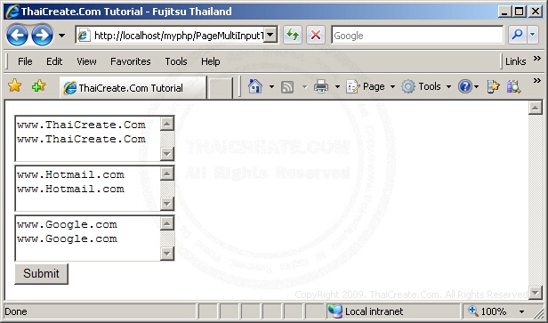 Php Multiple Input Textarea