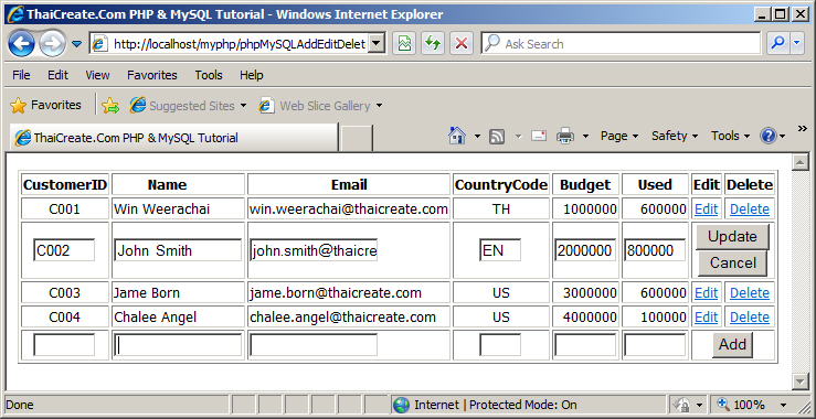 Php Mysql Addinserteditdelete To Mysql On Same Form