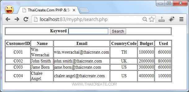 Php Sql Server Search Data Record Sqlsrv