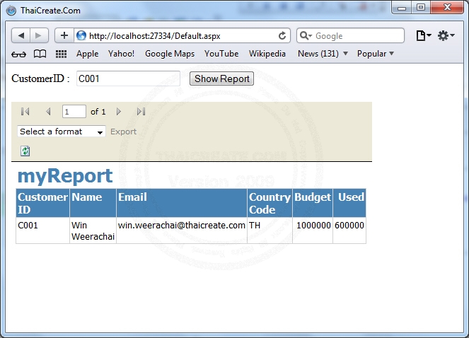การสร้าง Report ด้วย Report Viewer และการส่งค่า Parameters Reportviewer Microsoftreportviewer