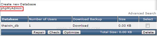 การสร้าง Mysql Database และการ Import ฐานข้อมูล Mysql บน Direct Admin