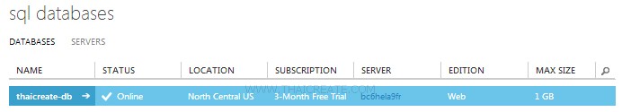 ตอนที่ 6 Sql Azure รู้จักกับ Connection String สิทธิ์การใช้งาน Sql Database