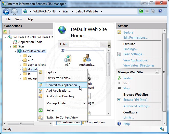 Config IIS7 for ASP.NET and Application (Windows 7) Config IIS7 for ASP.NET and Application (Windows 7)